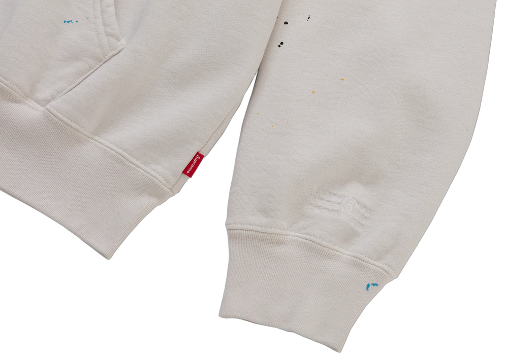 Supreme MM6 Maison Margiela Box Logo Zip Up Hooded Sweatshirt White - Sneak